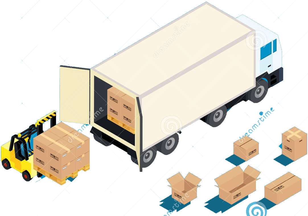 loading-cargo-truck-vector-isometric-illustration-delivery-freight ...